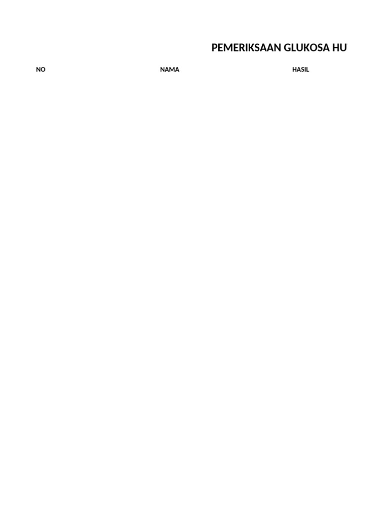 Absen Glukosa | PDF