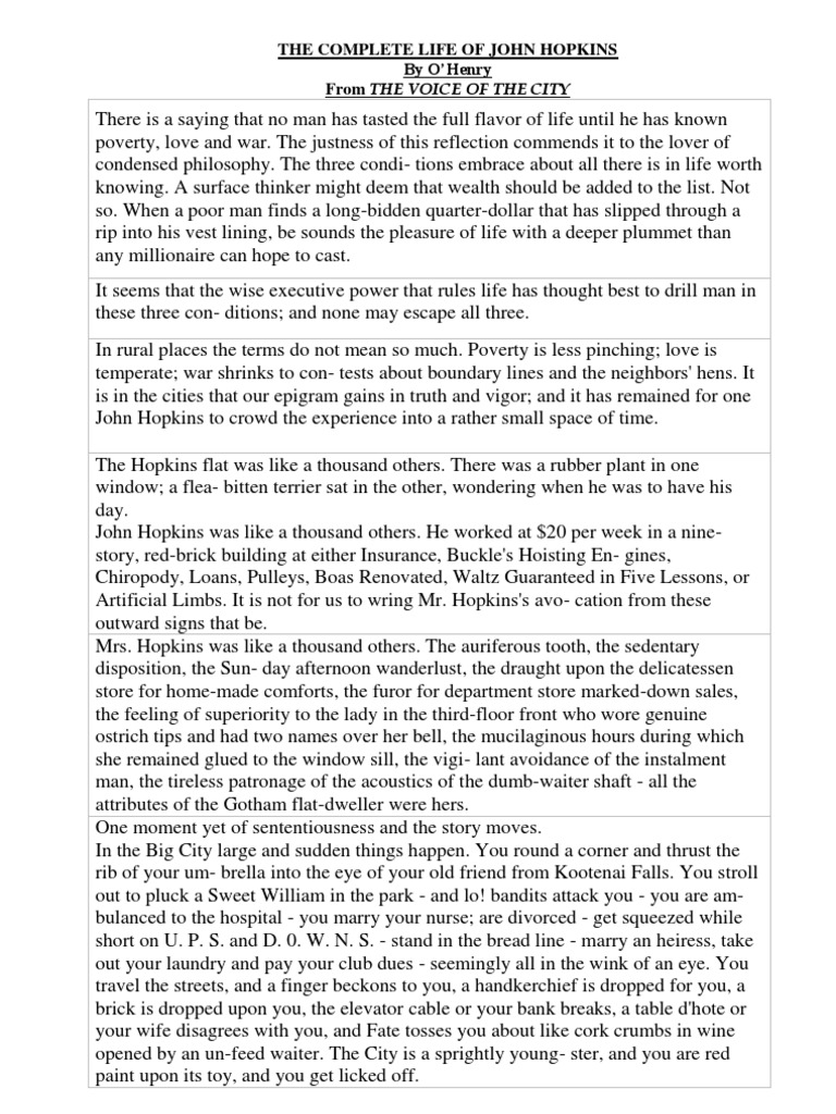 The Complete Life of John Hopkins | PDF | Nature