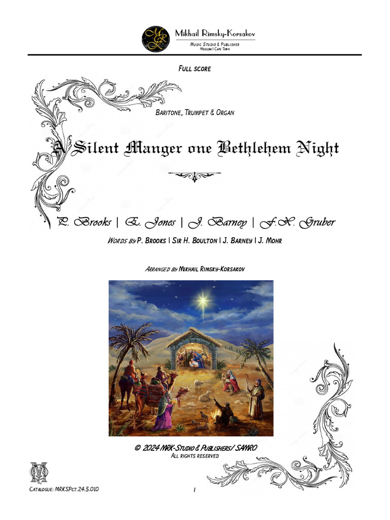 A Silent Manger One Bethlehem Night - Full Score (MRKSPct.24.5.010) | PDF