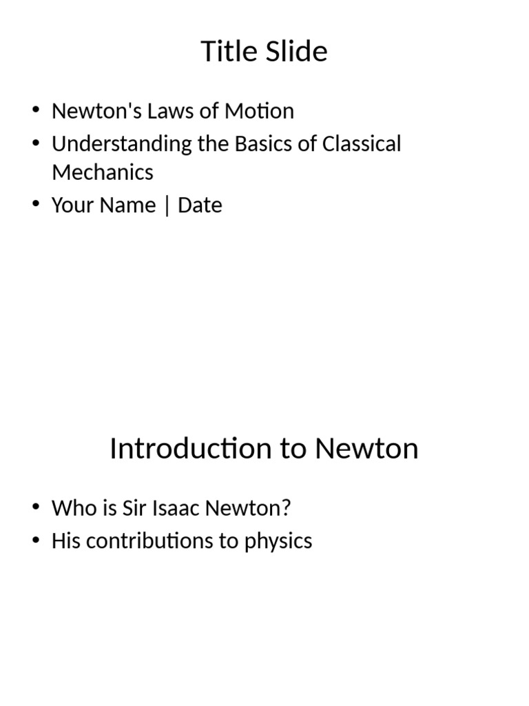 Newtons Laws Presentation | PDF