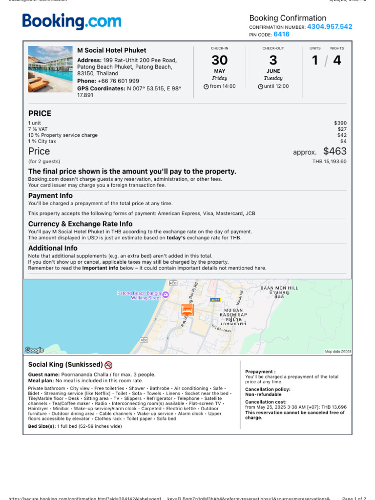 Confirmation | PDF | Booking.Com | Payments