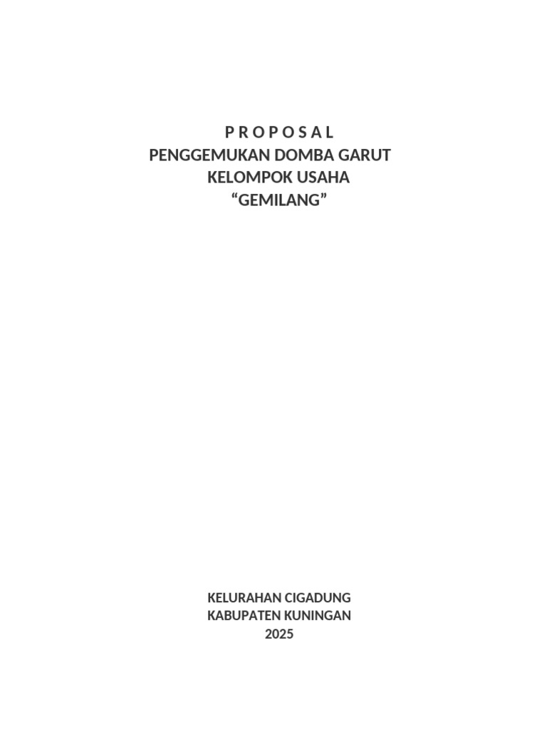Contoh Proposal Fattening Domba Garut Menggunakan Pakan Silase | PDF