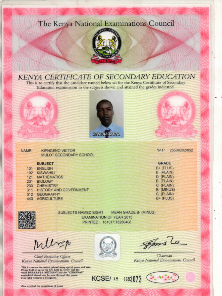 Kcse Cert | PDF