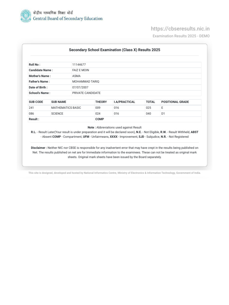 CBSE Results 2025 | PDF