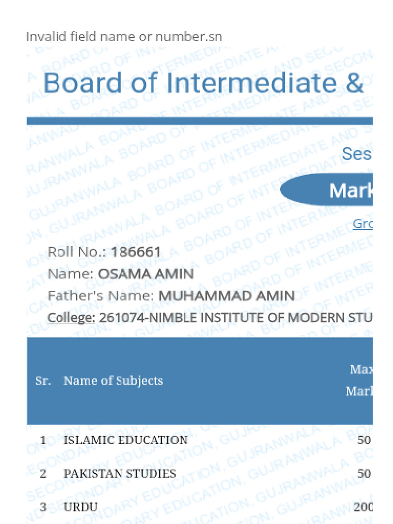 Result Card | PDF