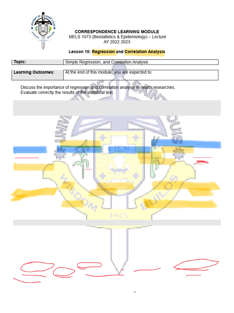 Module Week 10 11 Biostat Lec | PDF | Regression Analysis | Dependent ...