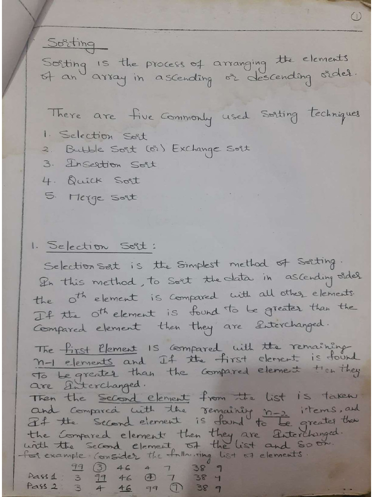 Unit 4 Sorting | PDF