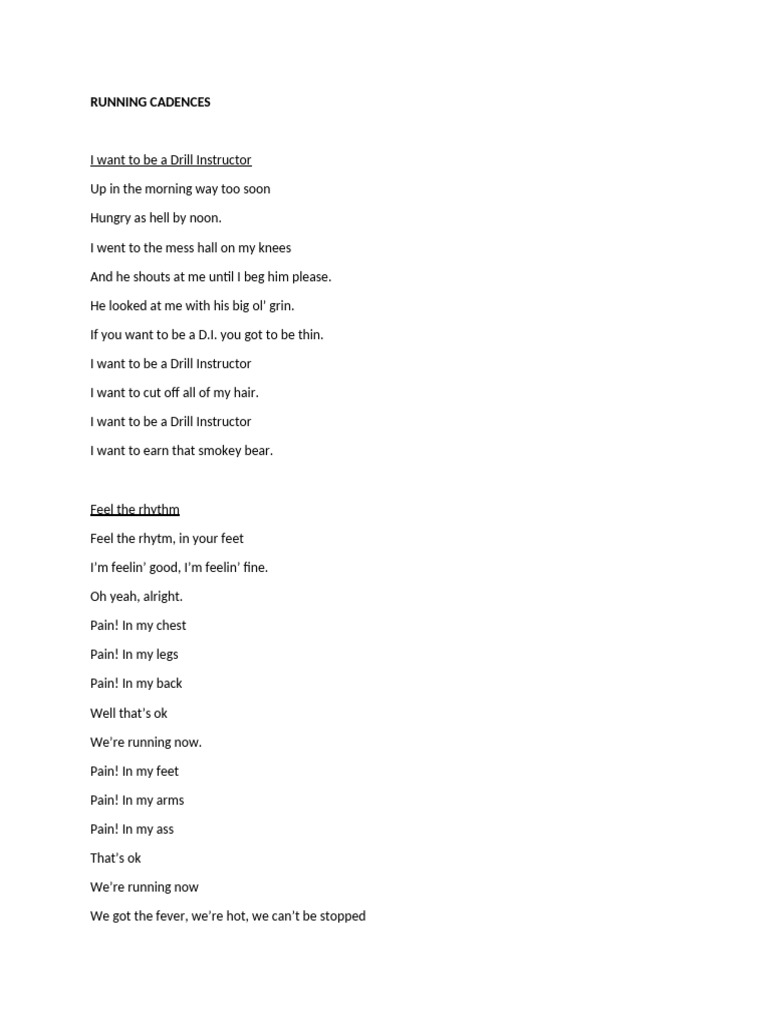 Running Cadences | PDF