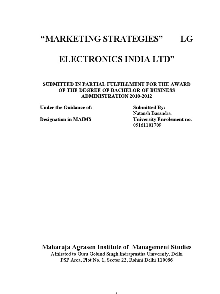 LG Marketing Strategy Analysis | PDF | Research And Development | Brand