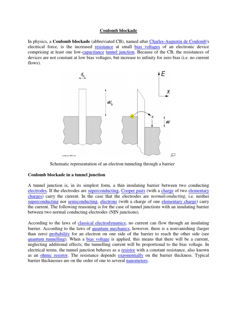 Coulomb Blockade | PDF | Electromagnetism | Electricity