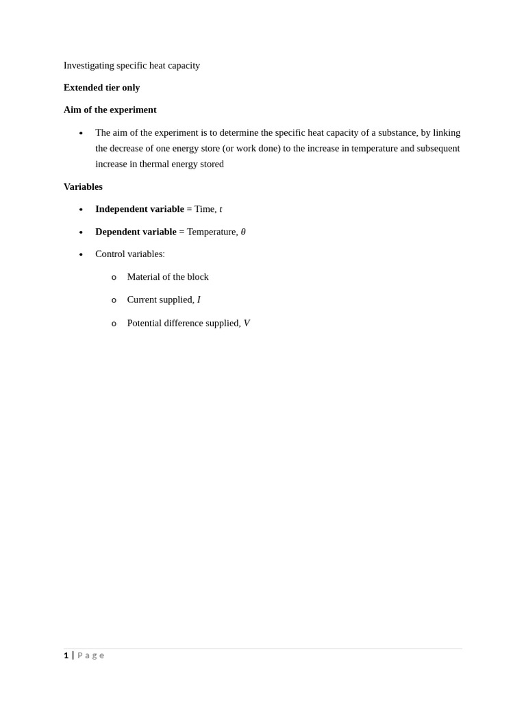 Specific Heat Capacity Experiment Guide | PDF | Heat | Heat Capacity