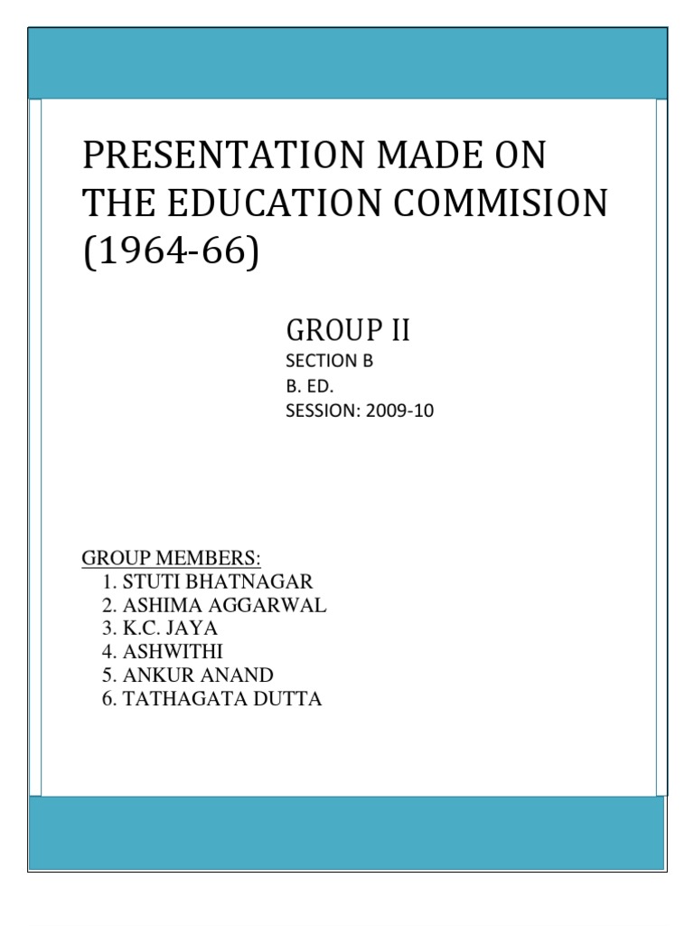 Kothari Commission Report: A Presentation | PDF | Curriculum | State School