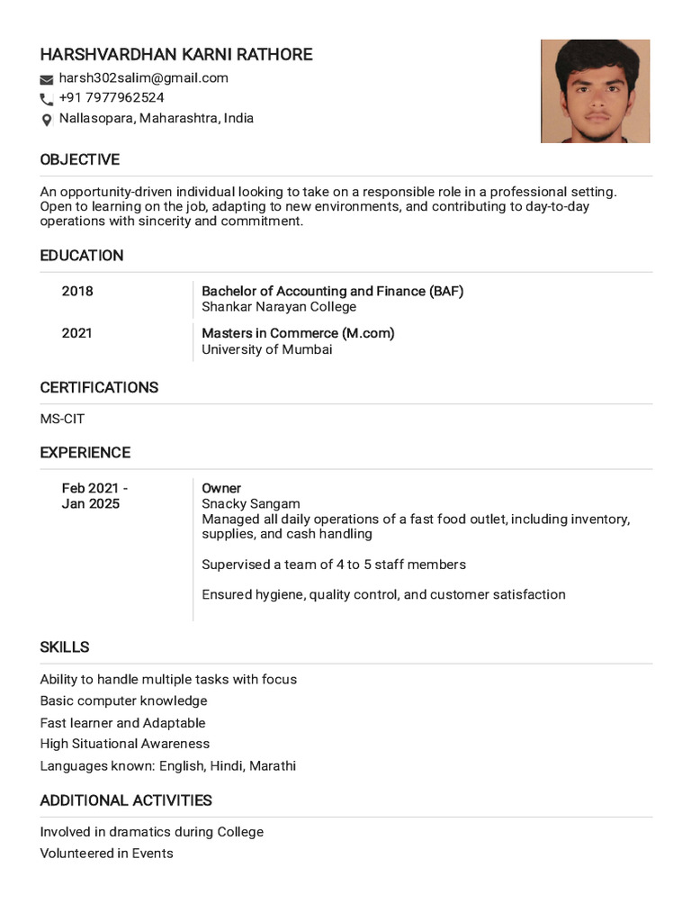 New Resume Passport Photo | PDF
