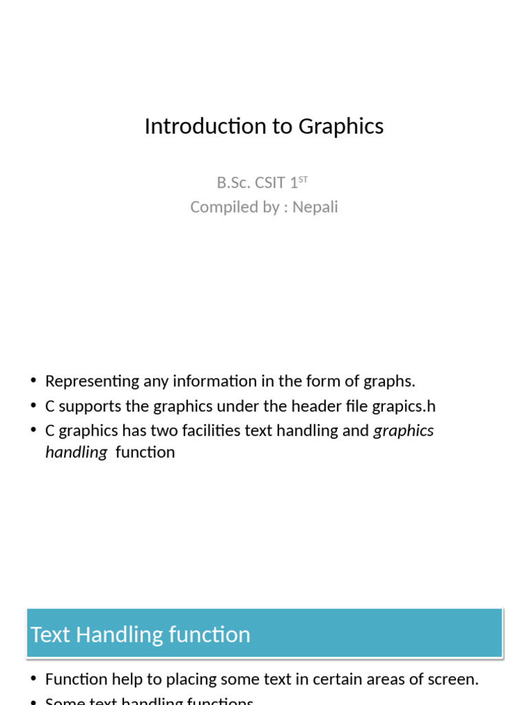 C Graphics Functions Overview | PDF
