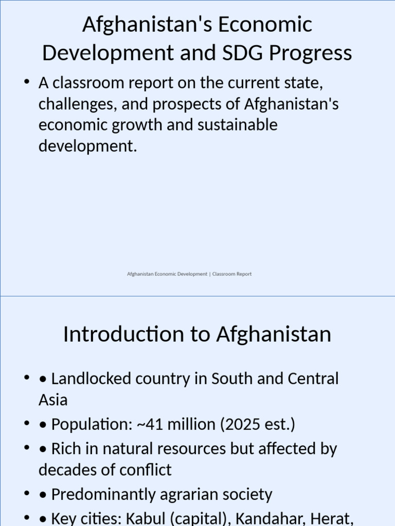 Afghanistan Economic Development With Template | PDF | Economic ...