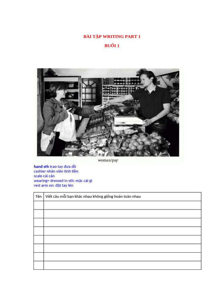 Writing p1 - bt1 | PDF