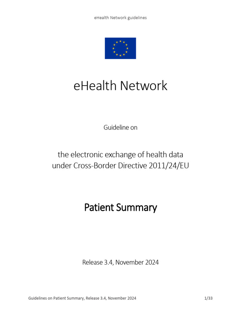 Ehn Guidelines Patientsummary en | PDF | Identity Document | Health Professional