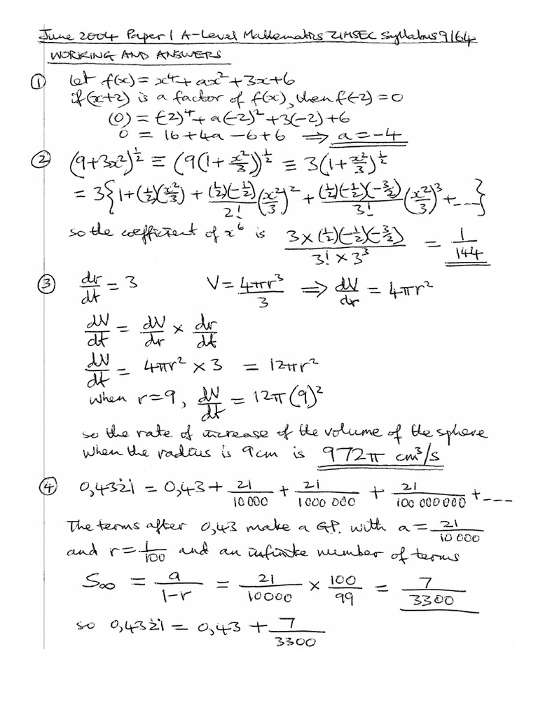 Marking Scheme June 2004 Paper 1 | PDF