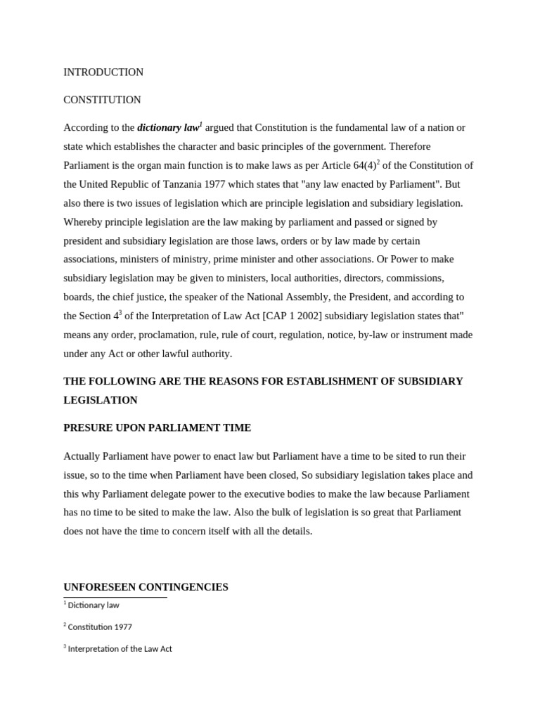 Subsidiary Legislation May | PDF | Constitution | Parliament