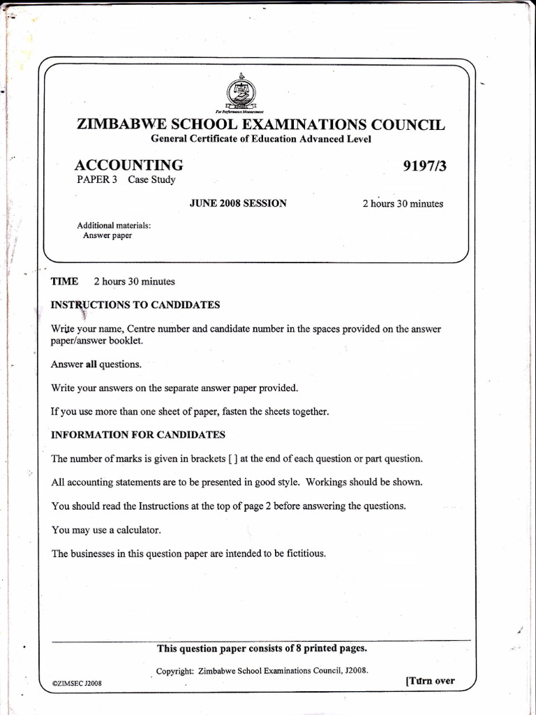 Zimbabwe A-Level Accounting Case Study | PDF | Balance Sheet | Depreciation