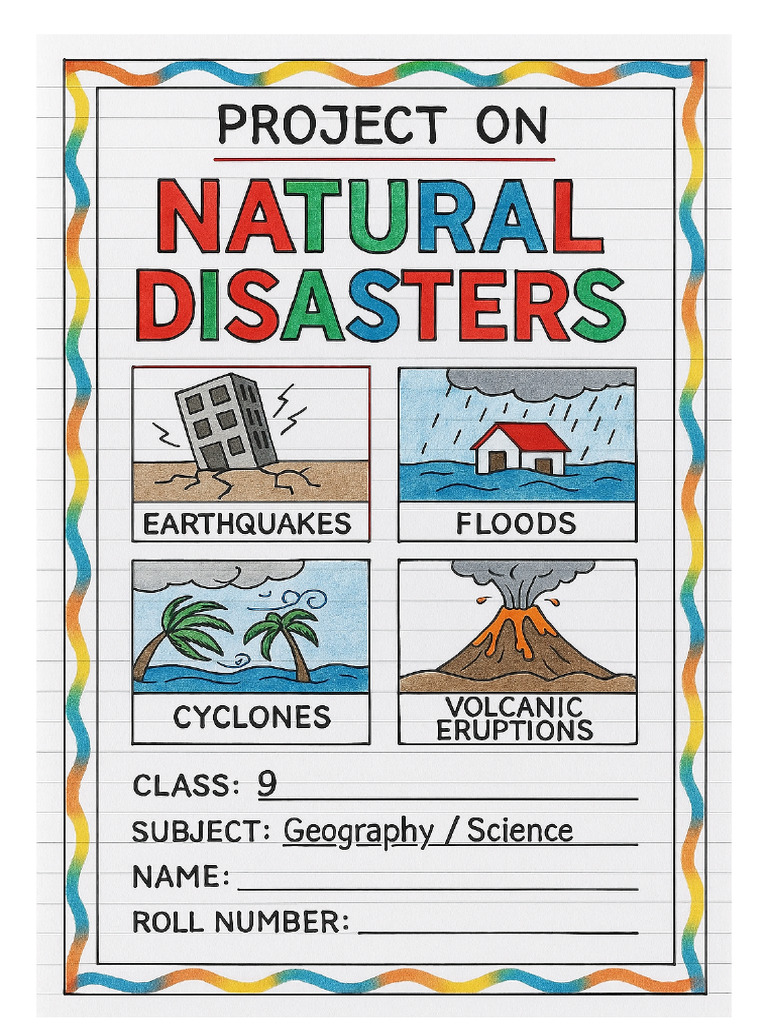 Natural Disasters Project Class9 | PDF | Natural Disasters | Earthquakes