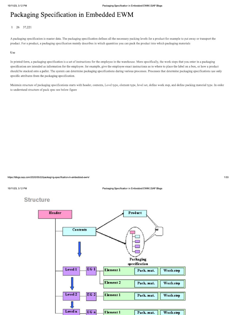 Packaging Specification in Embedded EWM | PDF