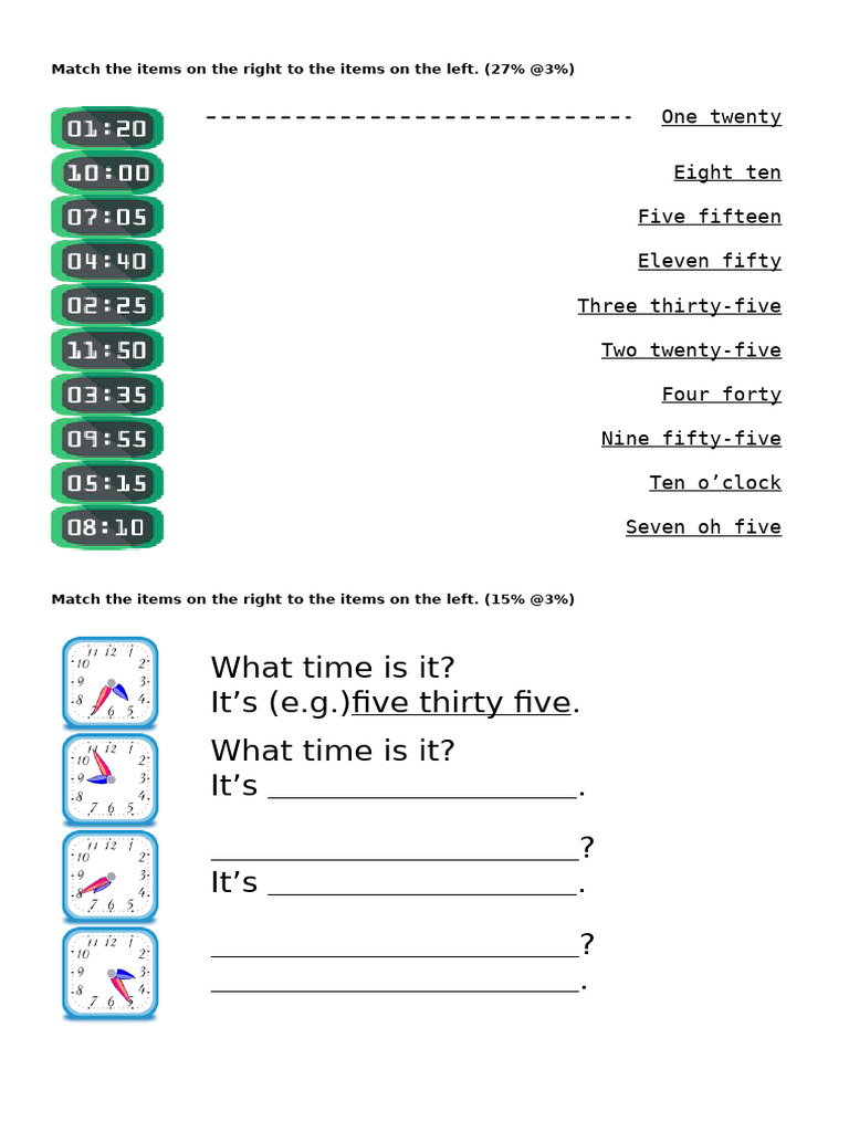 Grammar - Time | PDF