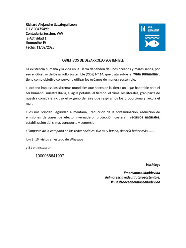 E Actividad1.1 Humanitas | PDF