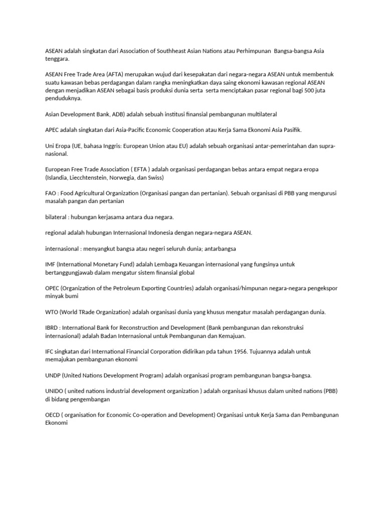 ASEAN Adalah Singkatan Dari Association of Southheast Asian Nations ...