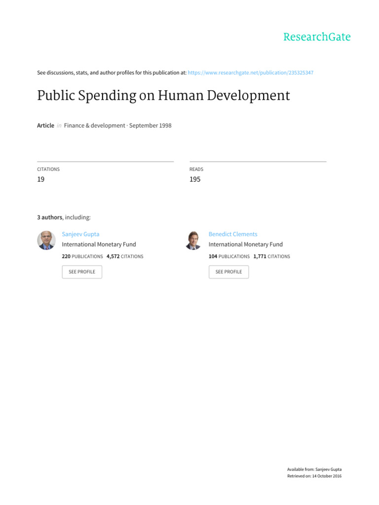 Public Spending On Human | PDF | Government Spending | Transition Economy