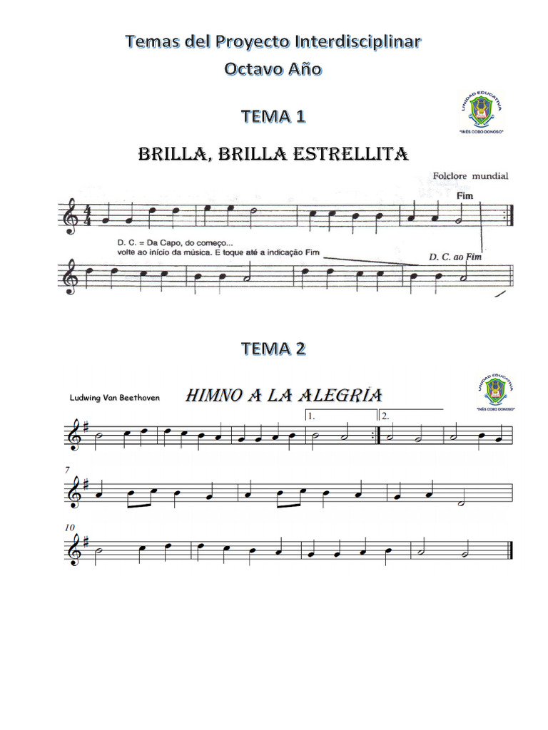 Temas de Proyecto 8vo Año | PDF