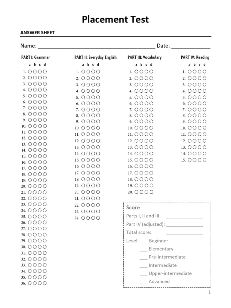 Placement Test (2) | PDF