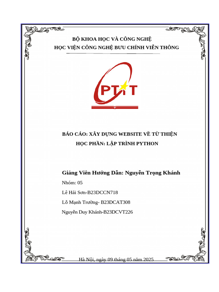 Báo Cáo Python Nhóm-05 - D23CE03 | PDF