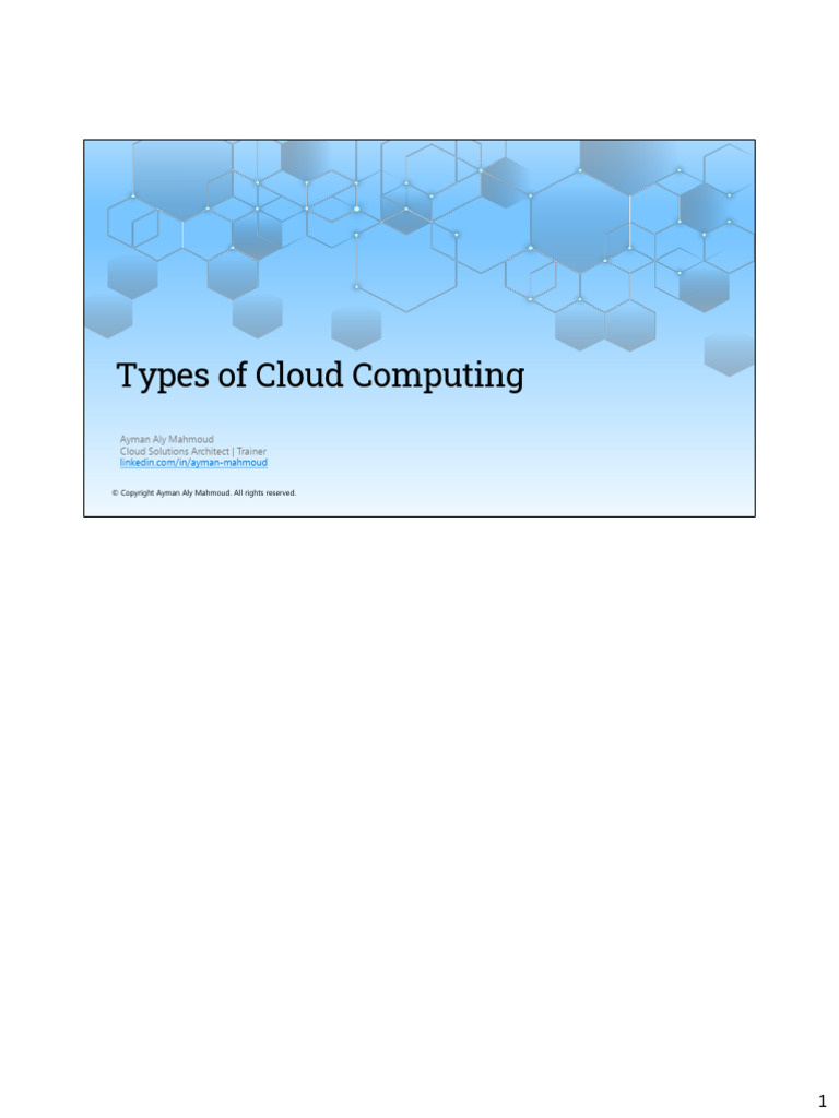 001 Types of Cloud Computing | PDF | Cloud Computing | Amazon Web Services