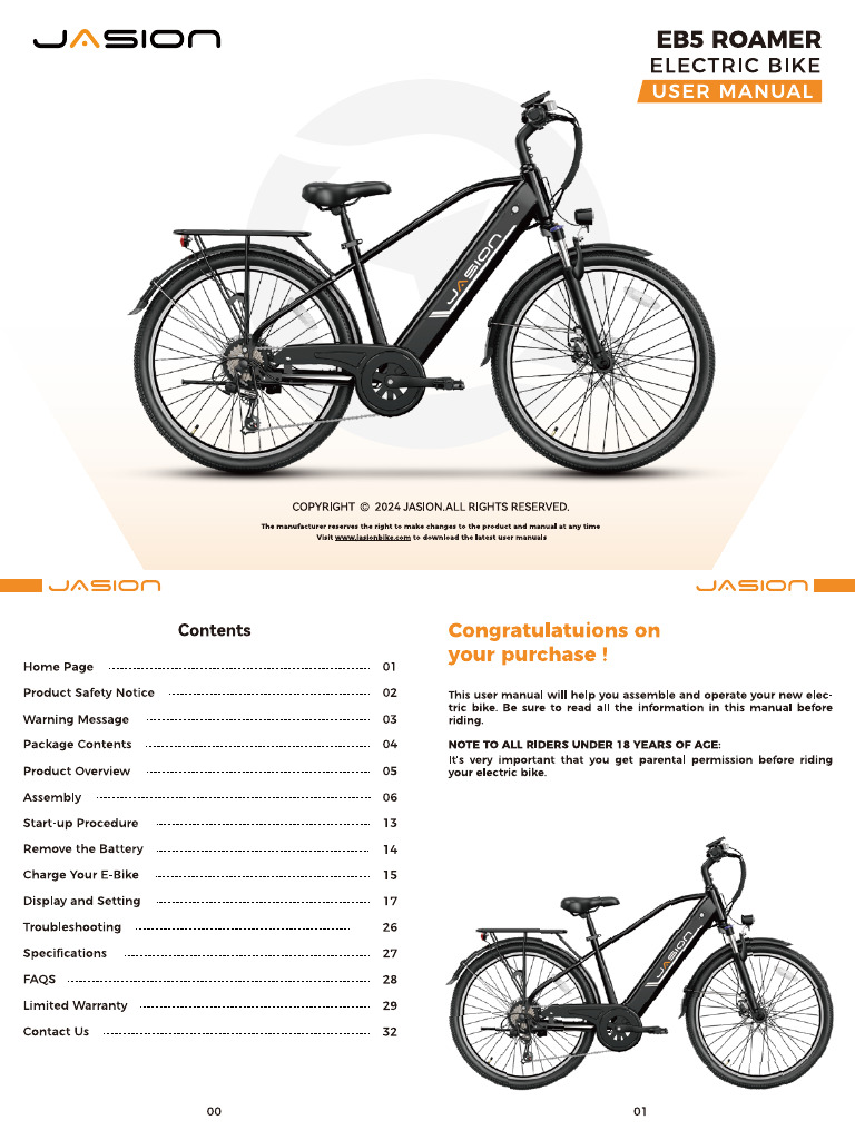 Jasion EB5 Roamer User Manual-V2 Us | PDF