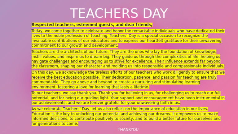 Teachers Day | PDF