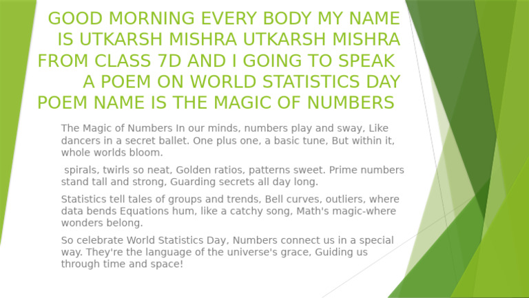 Good Morning Every Body My Name Is Utkarsh | PDF