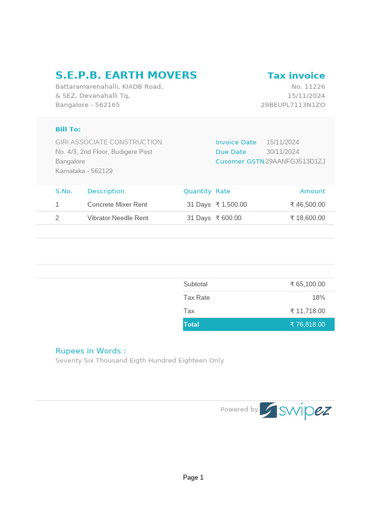 Gst Bill Format | PDF