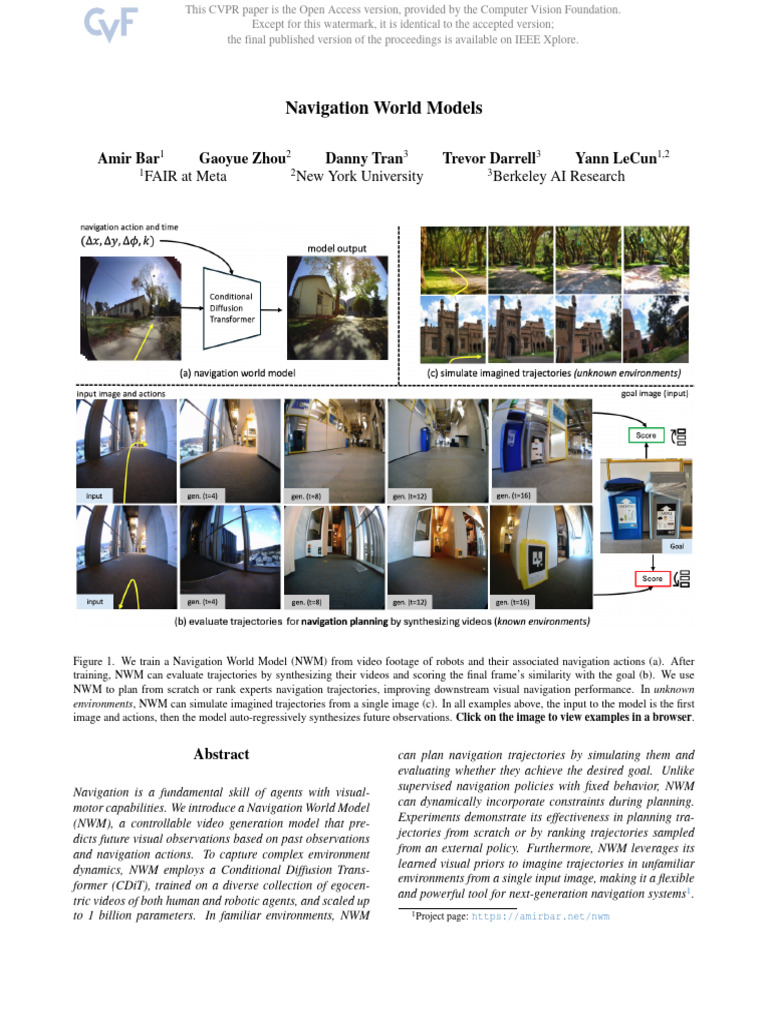 Bar Navigation World Models CVPR 2025 Paper | PDF