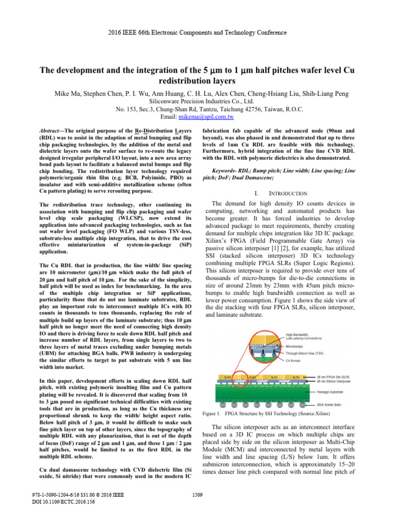 Advanced Cu Redistribution Layer Design | PDF | Integrated Circuit ...
