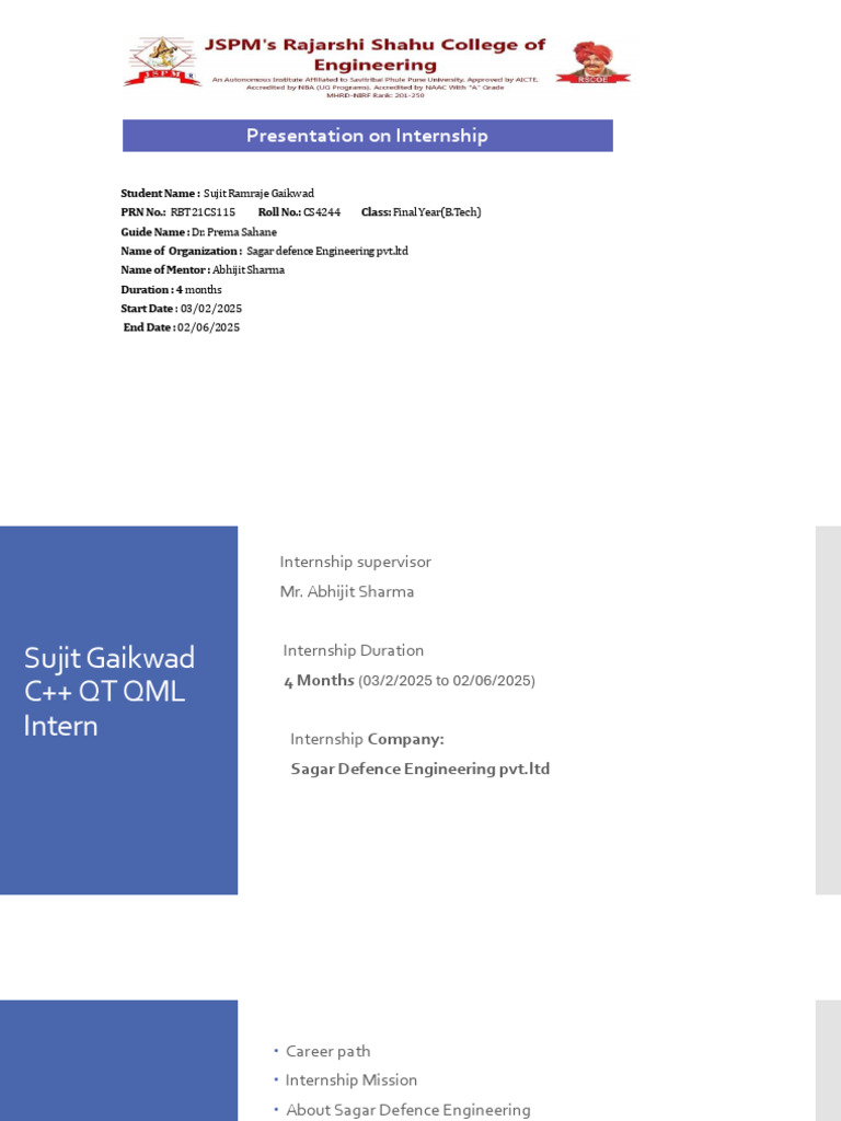 Internship Presentation | PDF | User Interface | Software Development Process