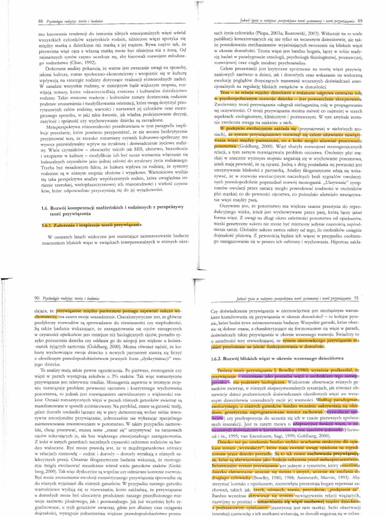 Plopa M. Psychologia Rodziny Teoria I Badania S. 88 112. | PDF