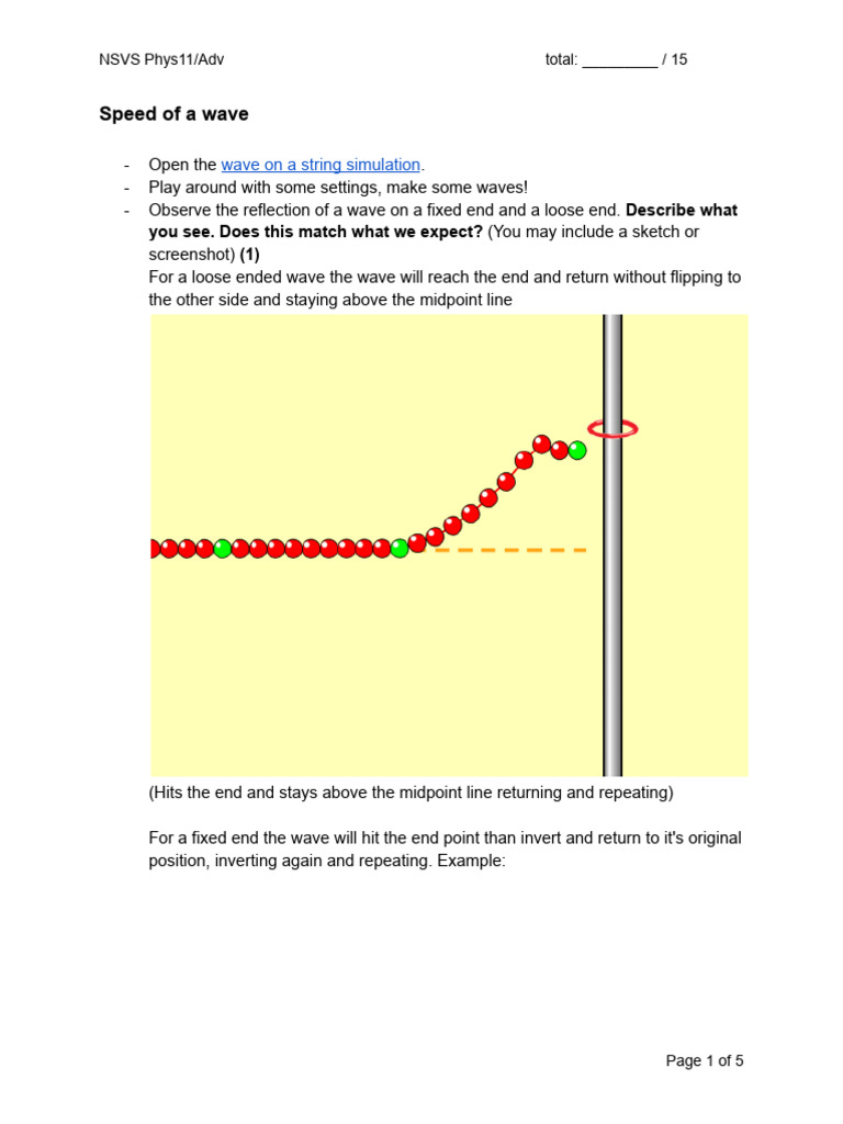 Exploration 4.1.05 Speed of A Wave | PDF | Wavelength | Waves