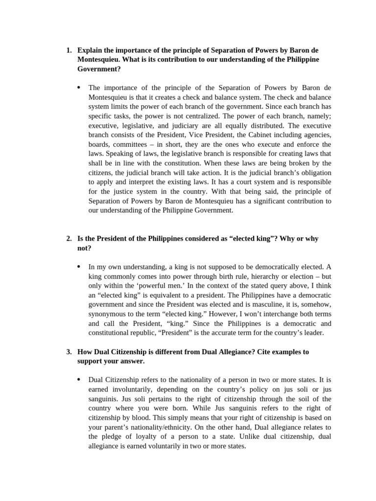Commission Isabela (Polgov) | PDF | Separation Of Powers | Nationality