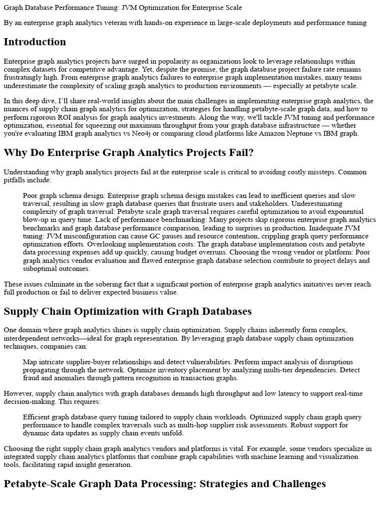 Graph Database Performance Tuning: JVM Optimization For Enterprise Scale 176287 | PDF ...