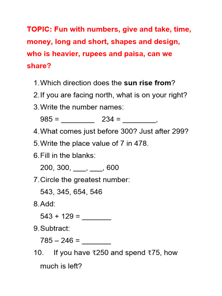 Math Questions Topic-Wise | PDF | Rupee