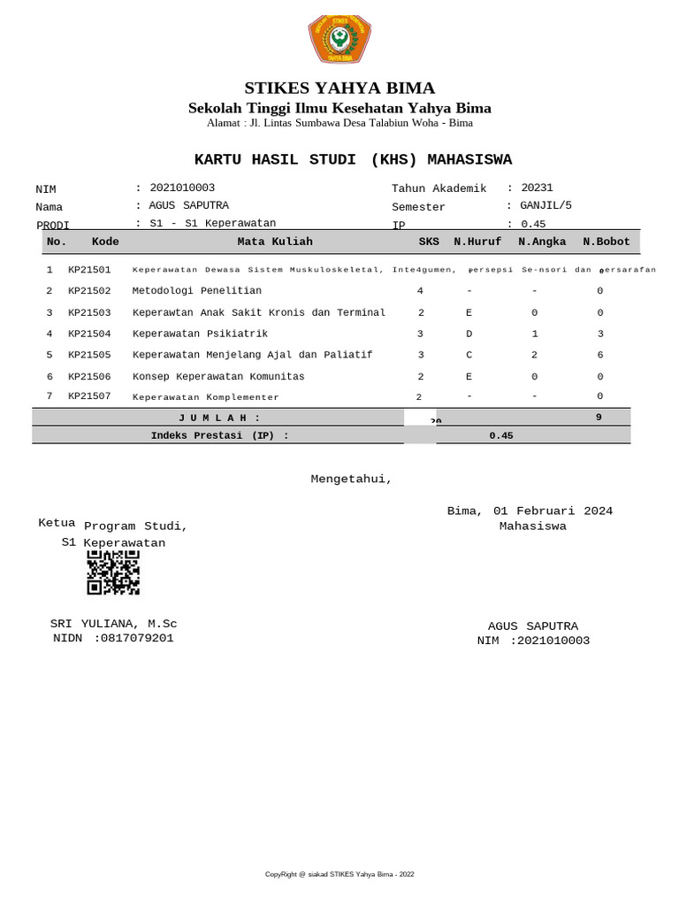 KHS 20231 Ganjil 2021010003 | PDF