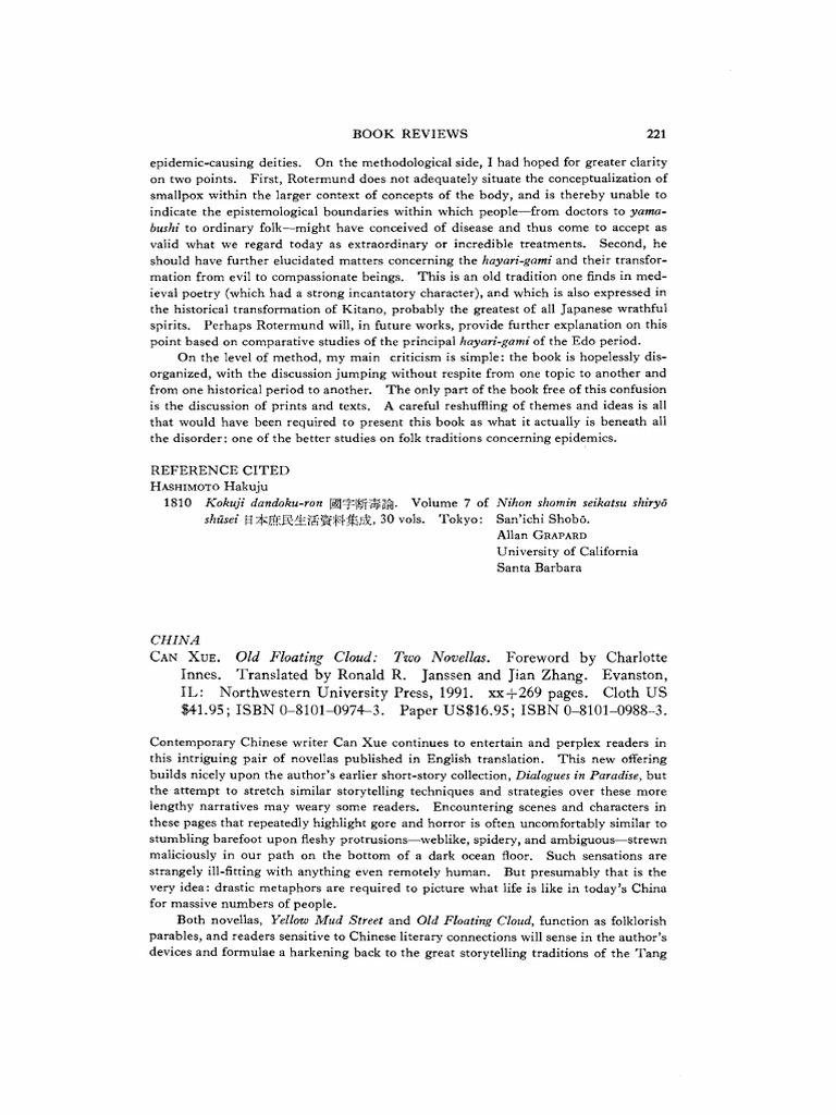Asian Folklore Studies 52-1 1993, 221-23, Bauer, Daniel J. | PDF | Narrative | Folklore