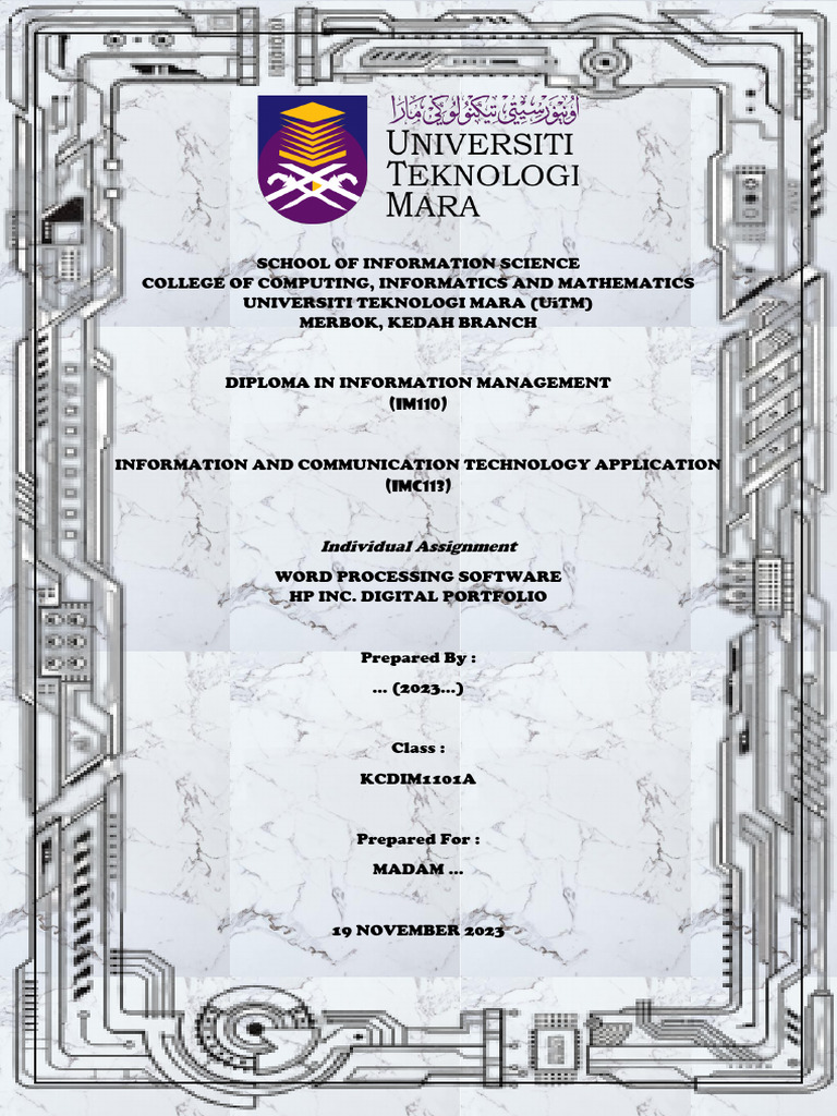 IMC113 Individual Assignment Word Processing Software | PDF | Hewlett Packard | Computer Hardware