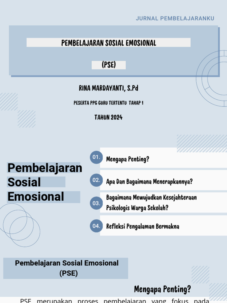 Jurnal Pembelajaranku - Pembelajaran Sosial Emosional | PDF